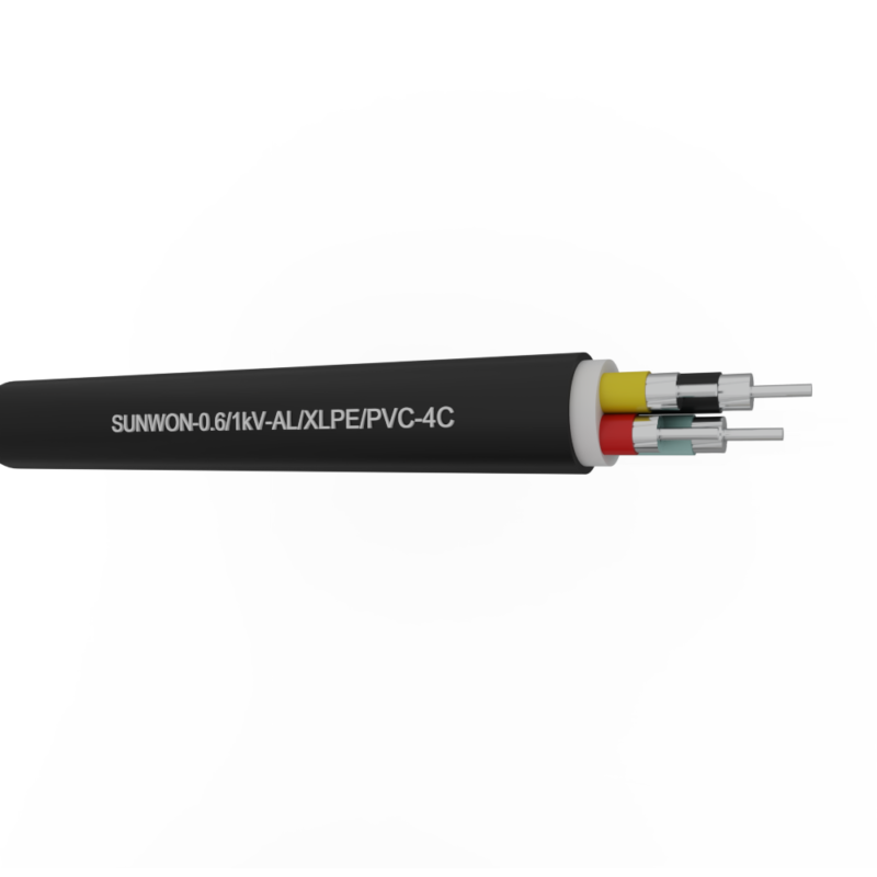 4-cores underground aluminum cable SUNWON-0.6/1kV-AXSV 4x