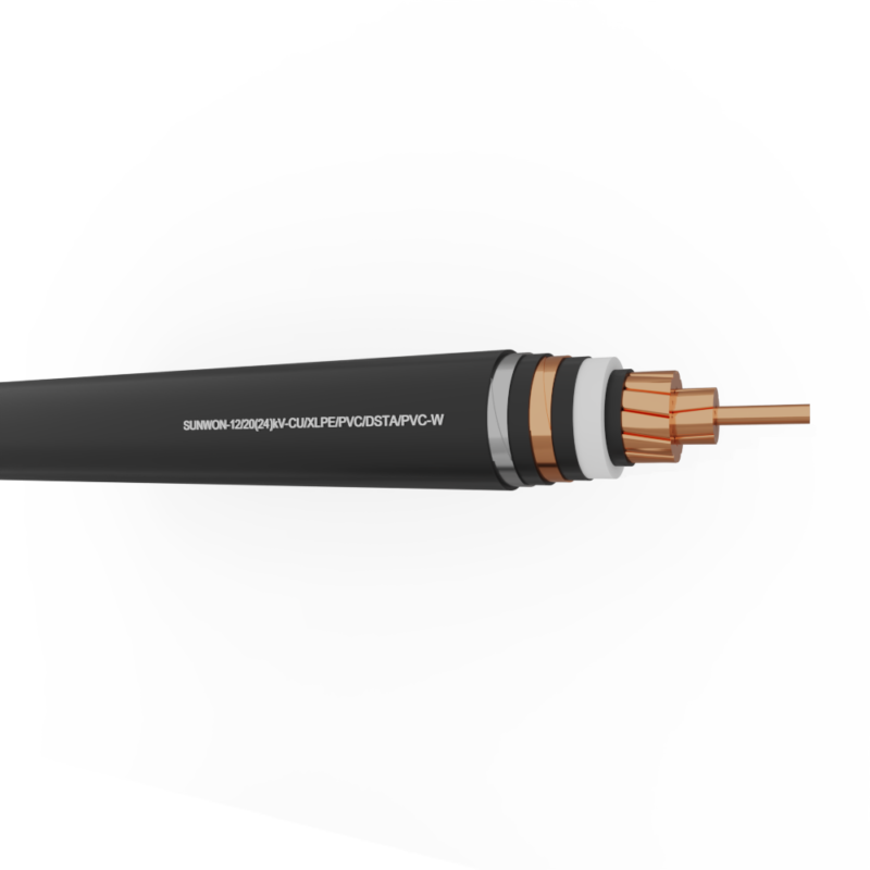 1-core underground copper cable SUNWON- 12/20 (24) kV- CXSV 1x