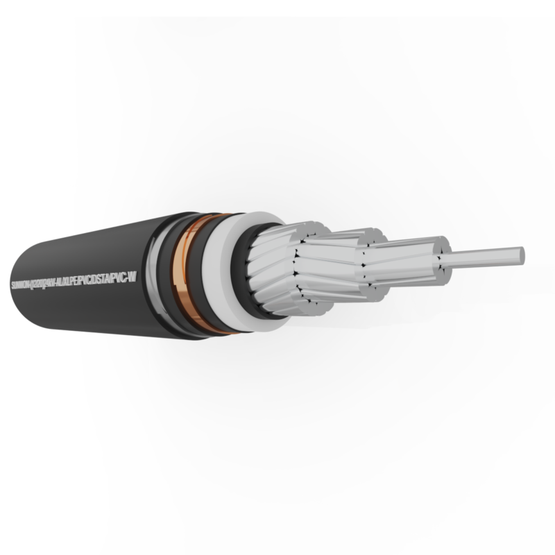 1-Core Underground Aluminum Cable SUNWON- 12/20 (24) kV-AXSV 1x