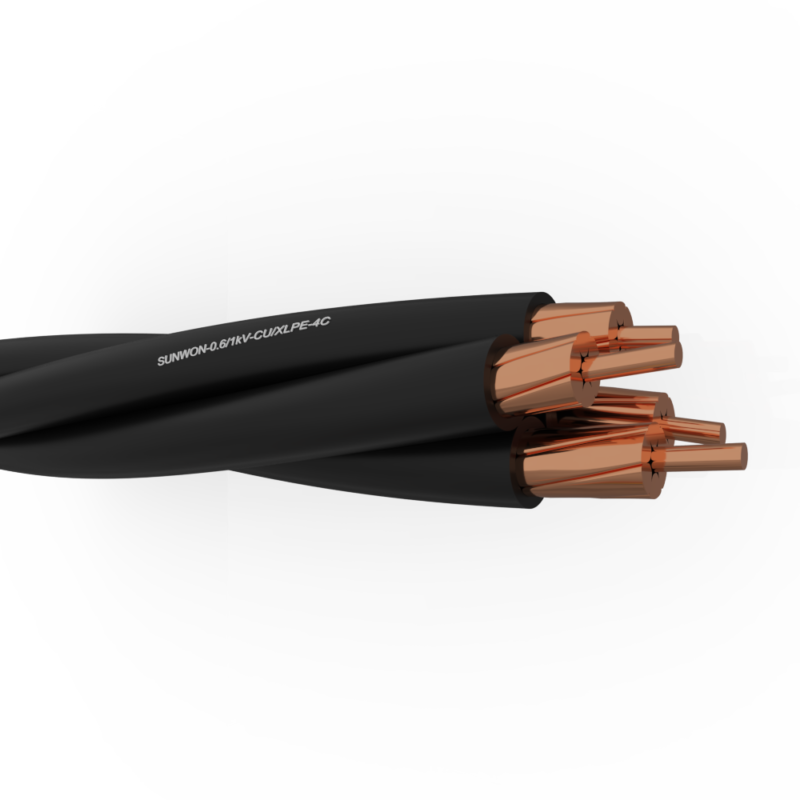 4 Core Twisted Copper Cable SUNWON-0.6/1kV-ABC 4x